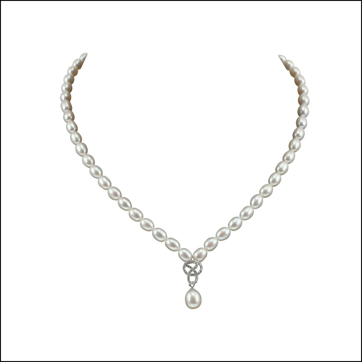 Lido Pearls Cubic Zirconia Swirl And Pearl Necklace – Carolyn Codd